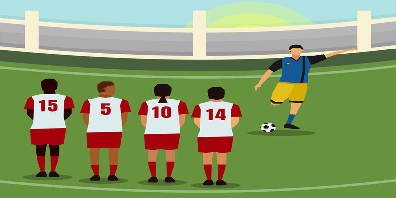 Artistic Direct Free Kick And Tactics in Soccer